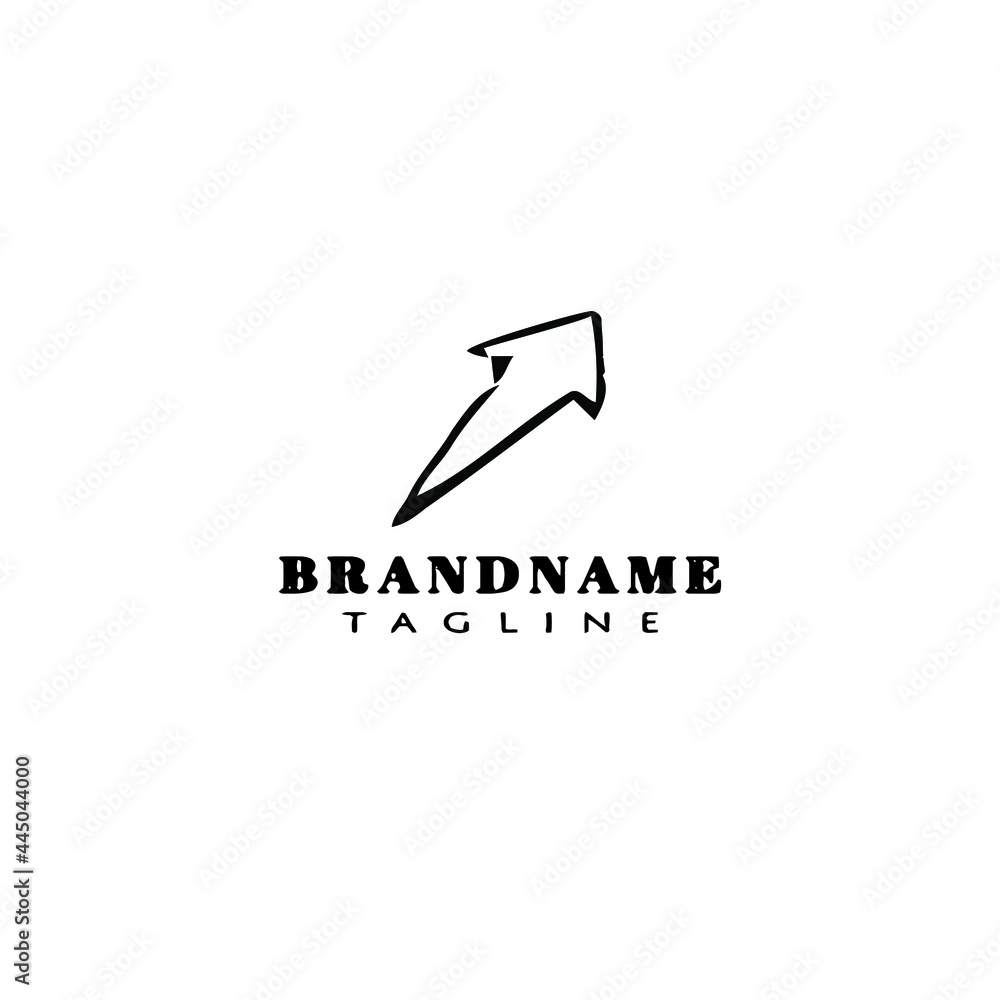 hand drawn arrow logo icon cute template cartoon vector illustration ...