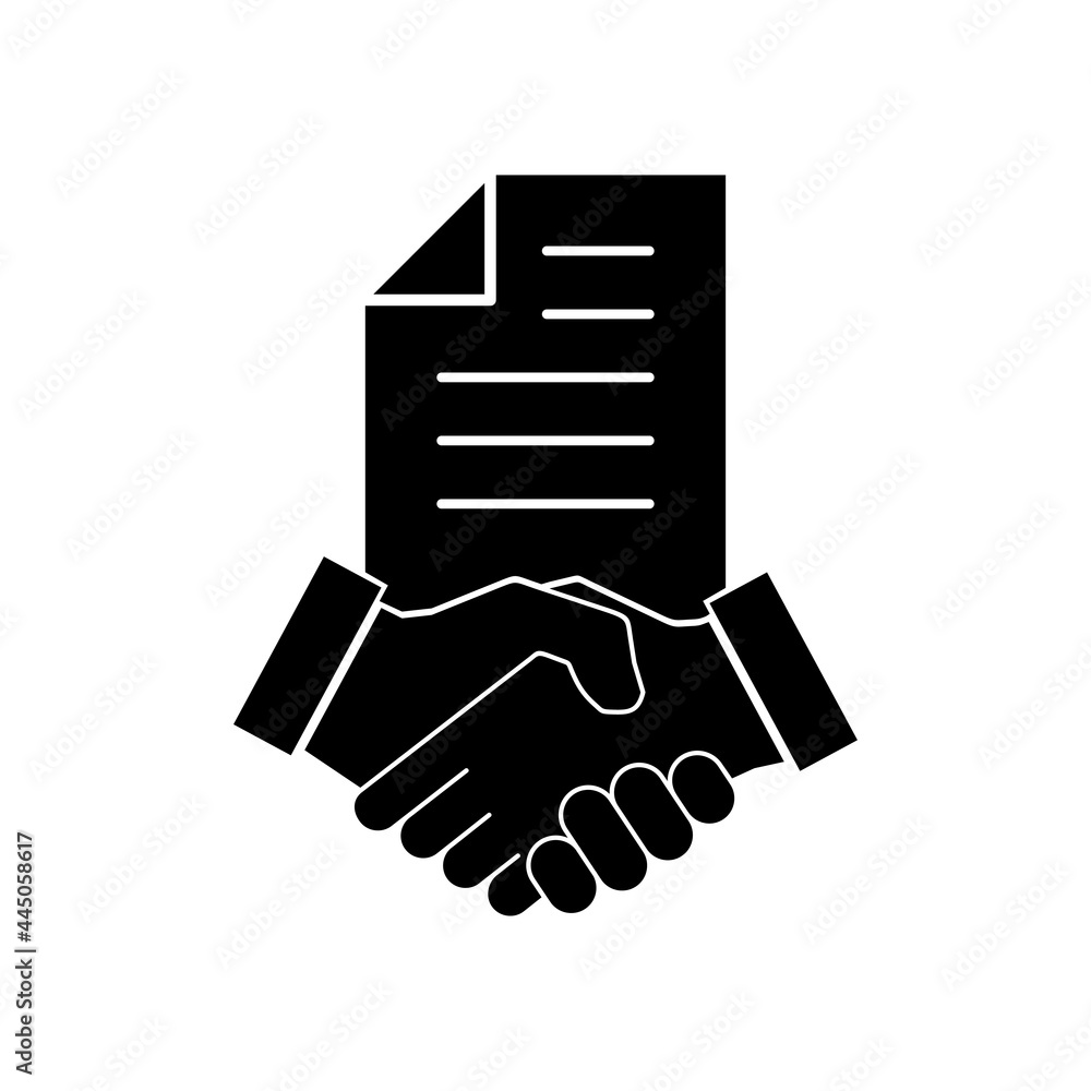 Contact agreement. handshake icon. business handshake sign and symbol ...