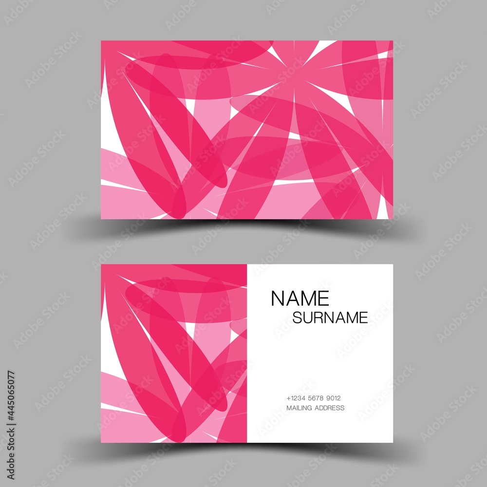 Pink business card design, Contact card for company. Two sided. Vector ...