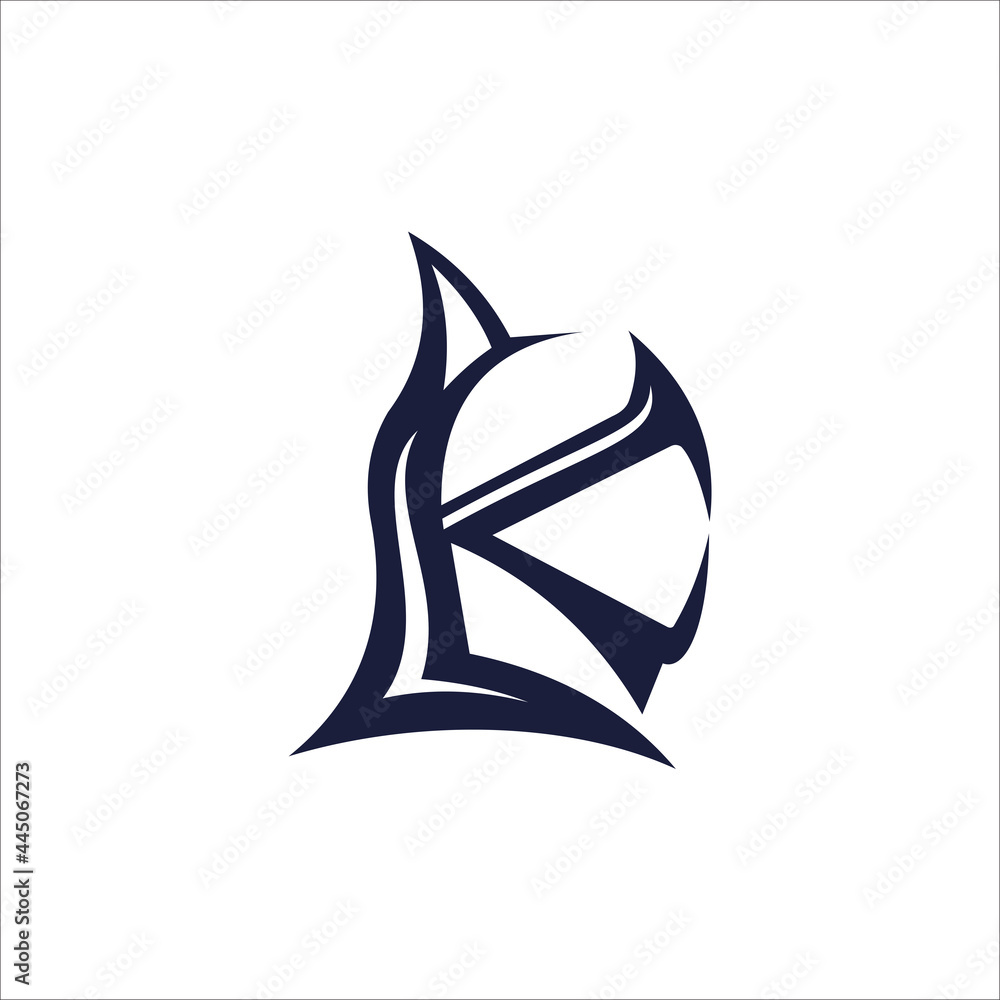 Knight logo letter K logo design template. Stock Vector | Adobe Stock