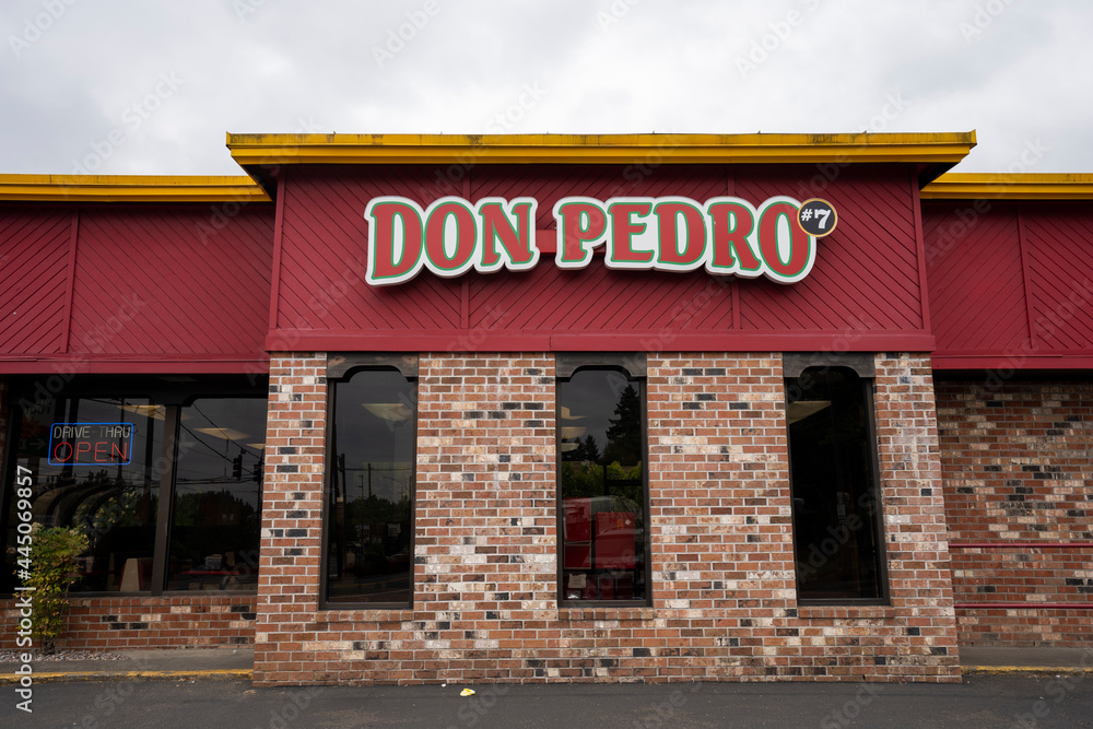 Portland, OR, USA - June 30, 2021: The Don Pedro sign is seen at the ...