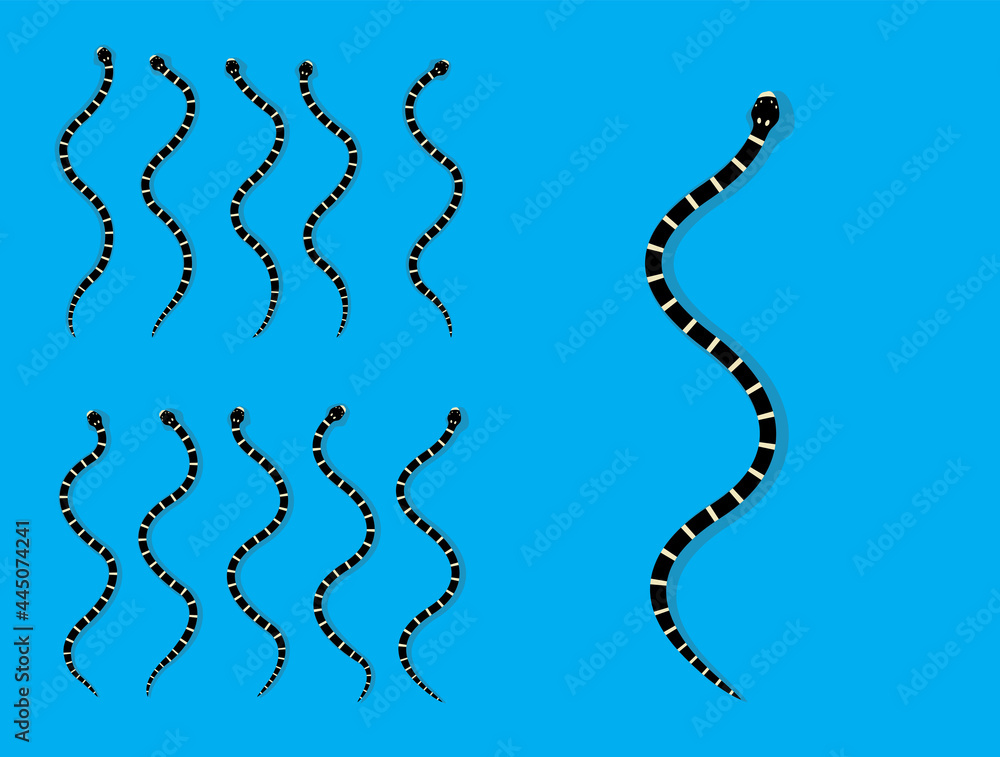 Animal Animation Sequence Calfornia King Snake Cartoon Vector Stock ...