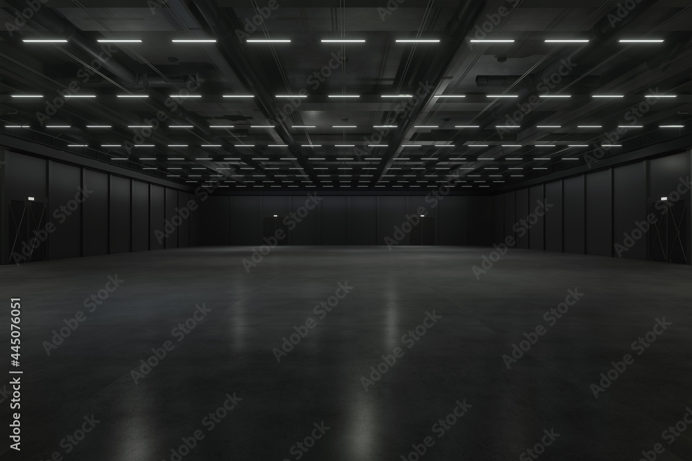 Empty hall exhibition centre. The backdrop for exhibition stands, booth ...