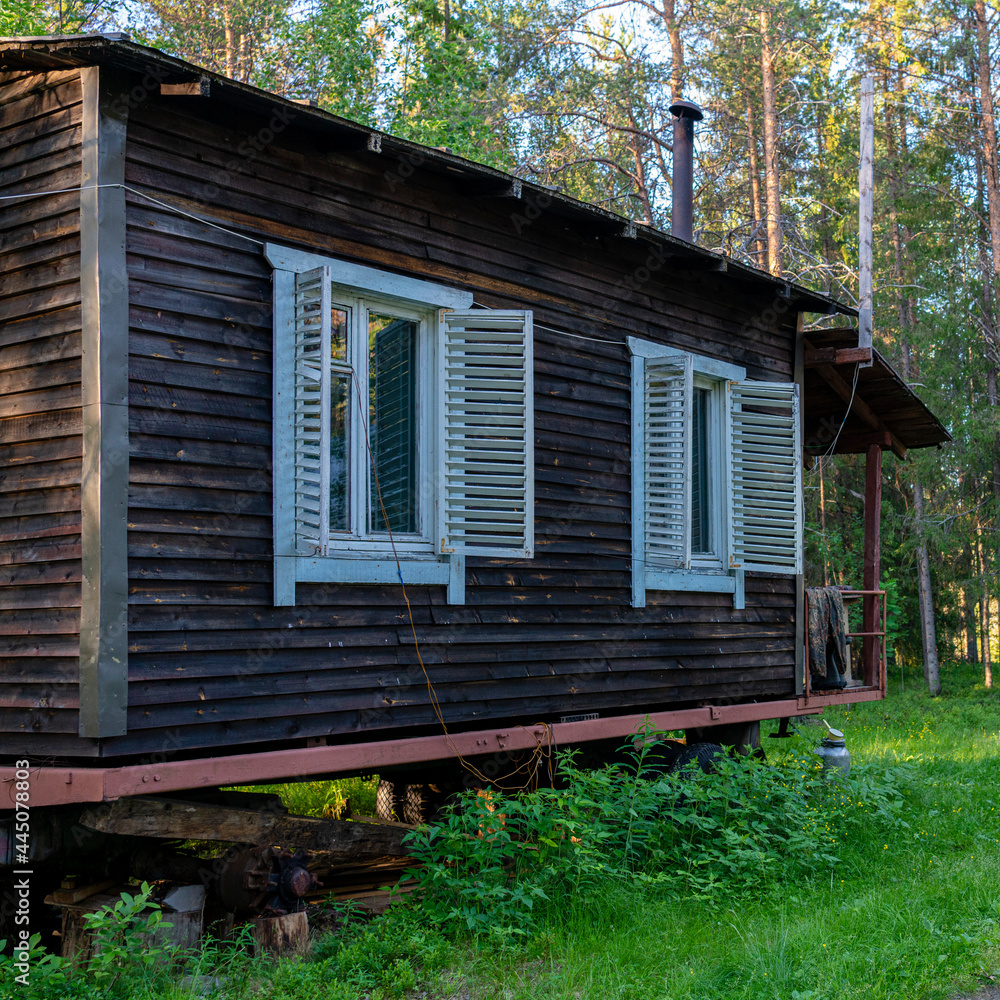 Forest warden's hut forest lodge, small house of Forester in the old ...