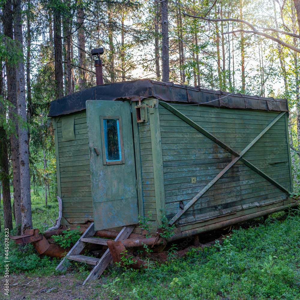 Forest warden's hut forest lodge, small house of Forester in the old ...