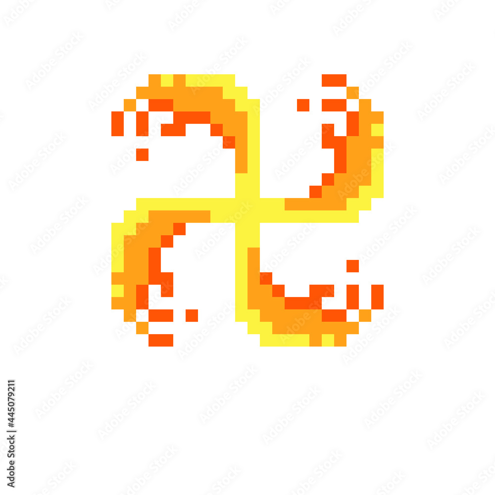 Bengal fire and fireworks icon. Pixel art. 8-bit sprite. Sticker design ...