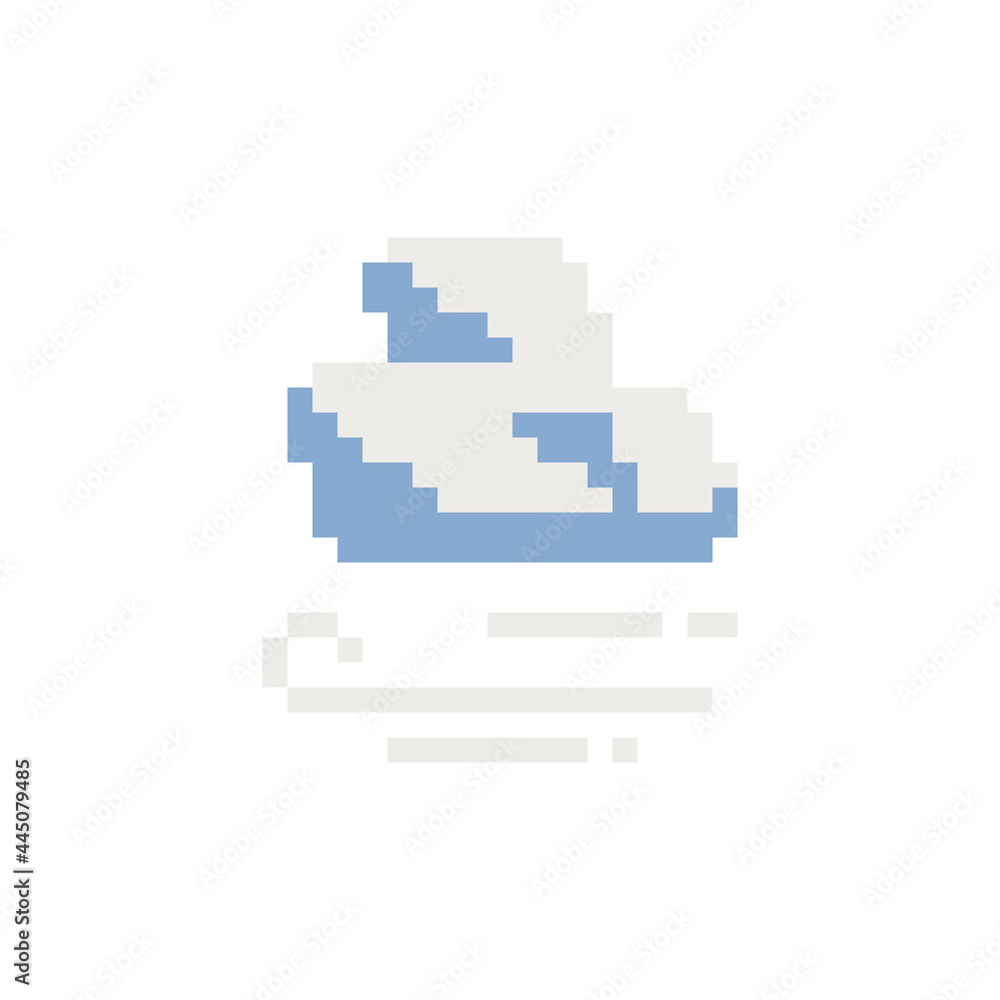Windy weather pixel art icon. Сloud sign. wind symbol for your web site ...