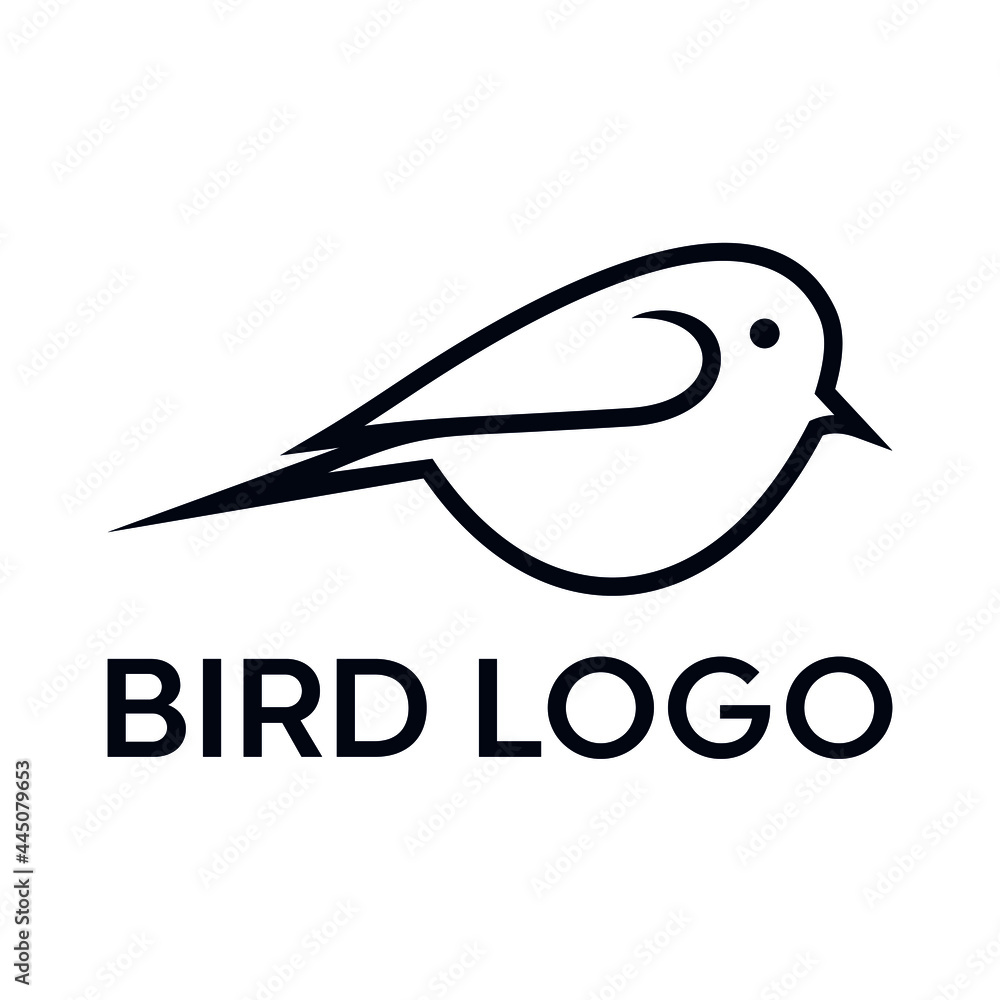 bird logo design with line vector graphic Stock Vector | Adobe Stock