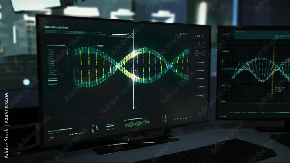 Analyzing DNA Molecule Structure In Medical Software For Genetic Study ...