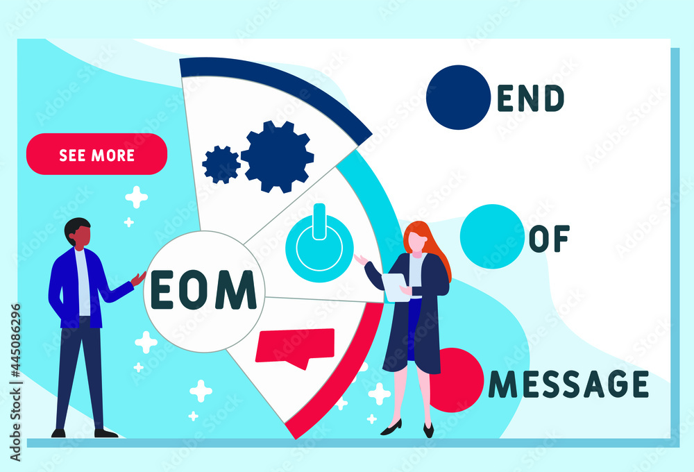 Vector website design template . EOM - End Of Message acronym. business ...