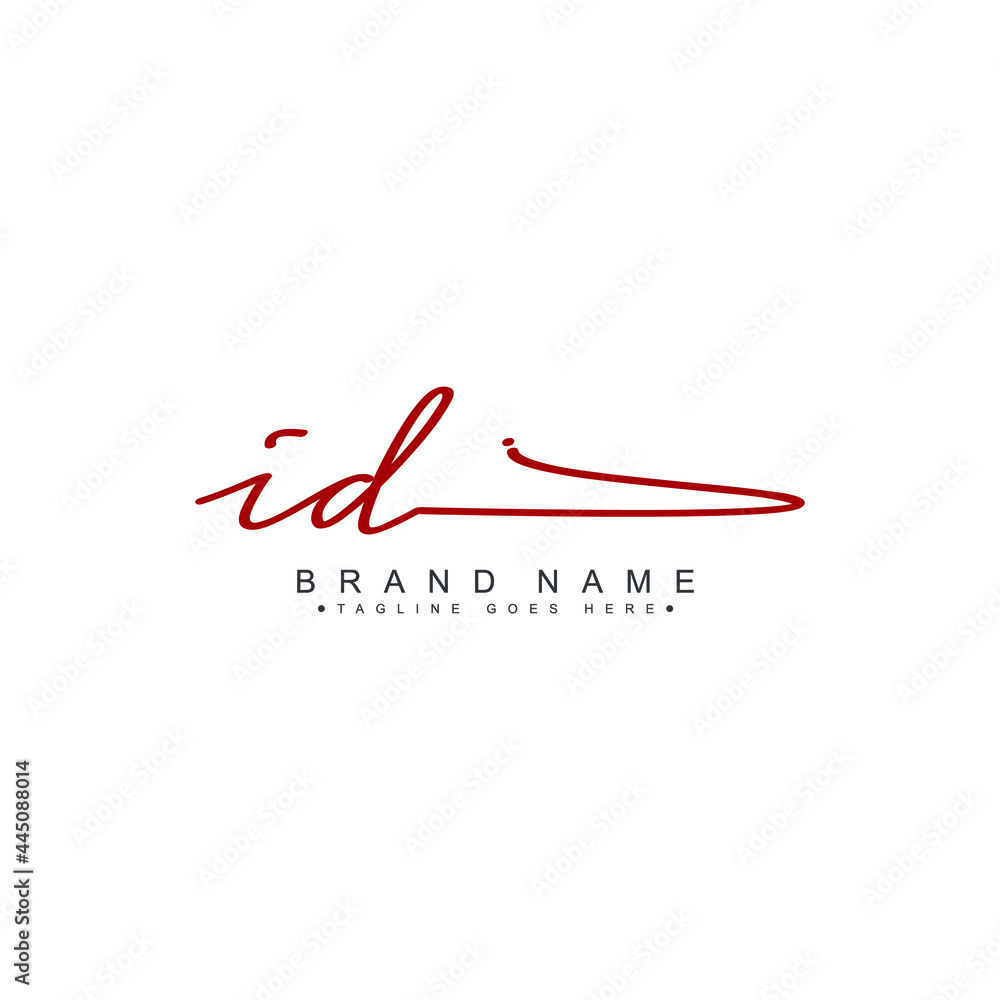 Initial Letter ID Logo - Handwritten Signature Logo Stock Vector ...
