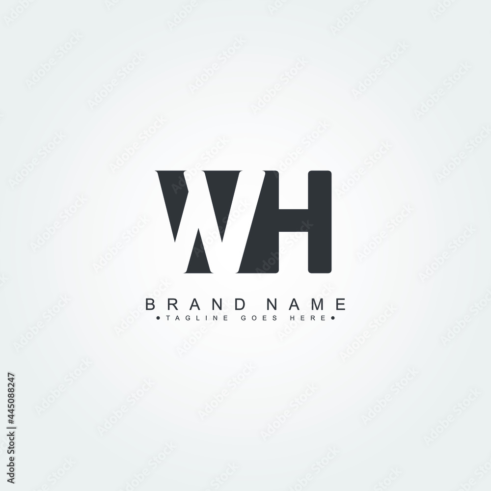 Initial Letter WH Logo - Simple Business Logo for Alphabet W and H ...
