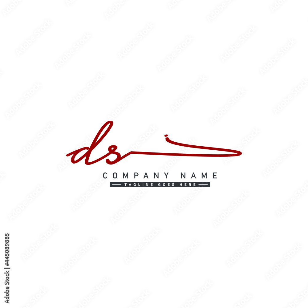 Initial Letter DS Logo - Hand Drawn Signature Style Logo Stock Vector ...
