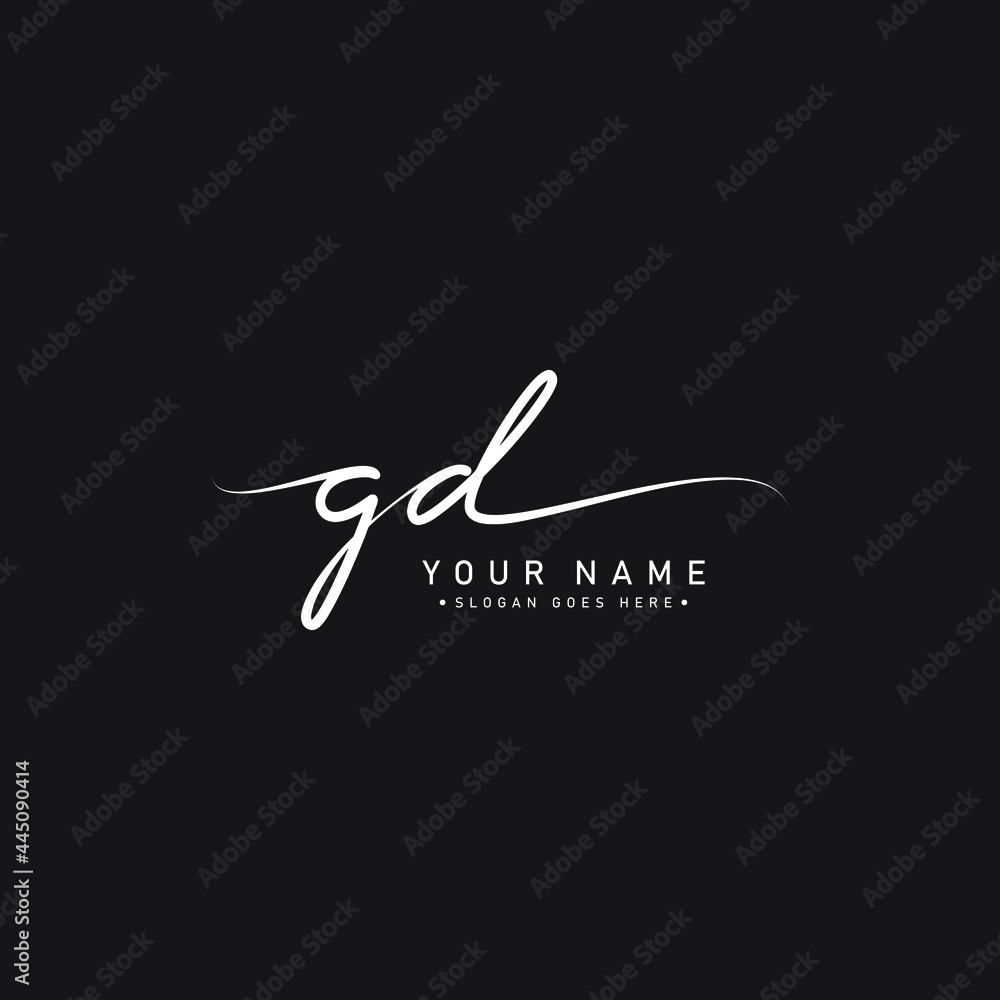 Initial Letter GD Logo - Hand Drawn Signature Logo Stock Vector | Adobe ...