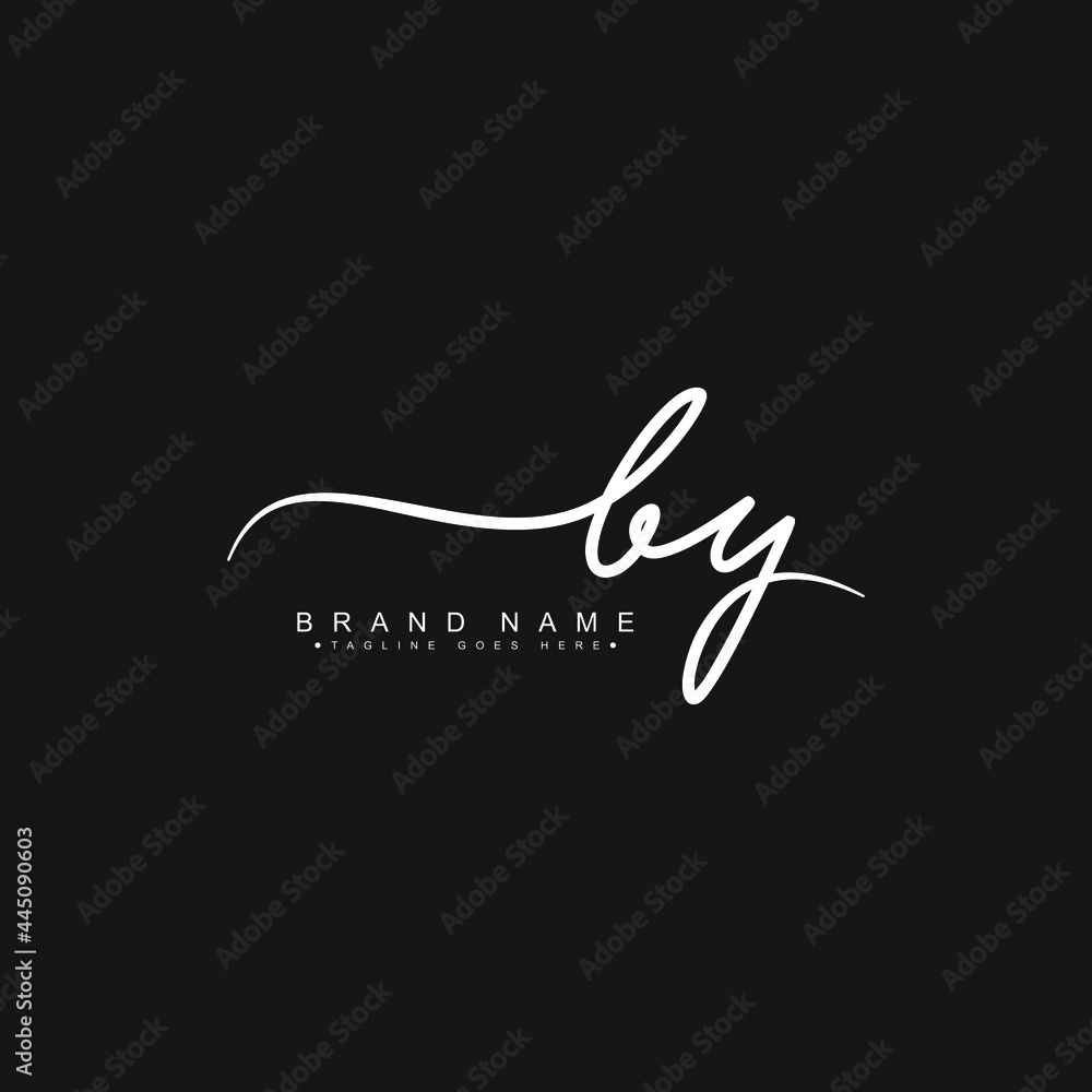 Initial Letter BY Logo - Handwritten Signature Logo Stock Vector ...