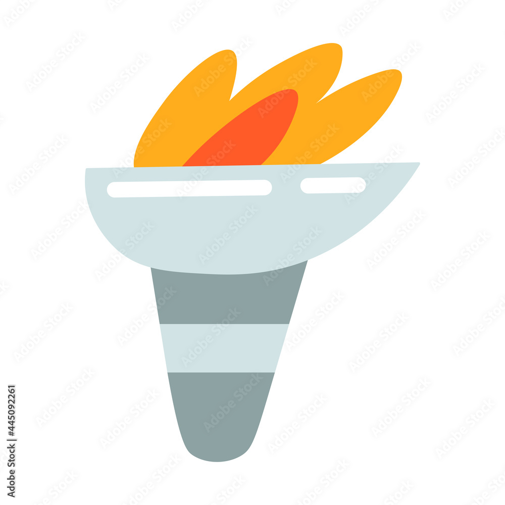 Olympic flame in flat style Torch icon isolated on transparent ...