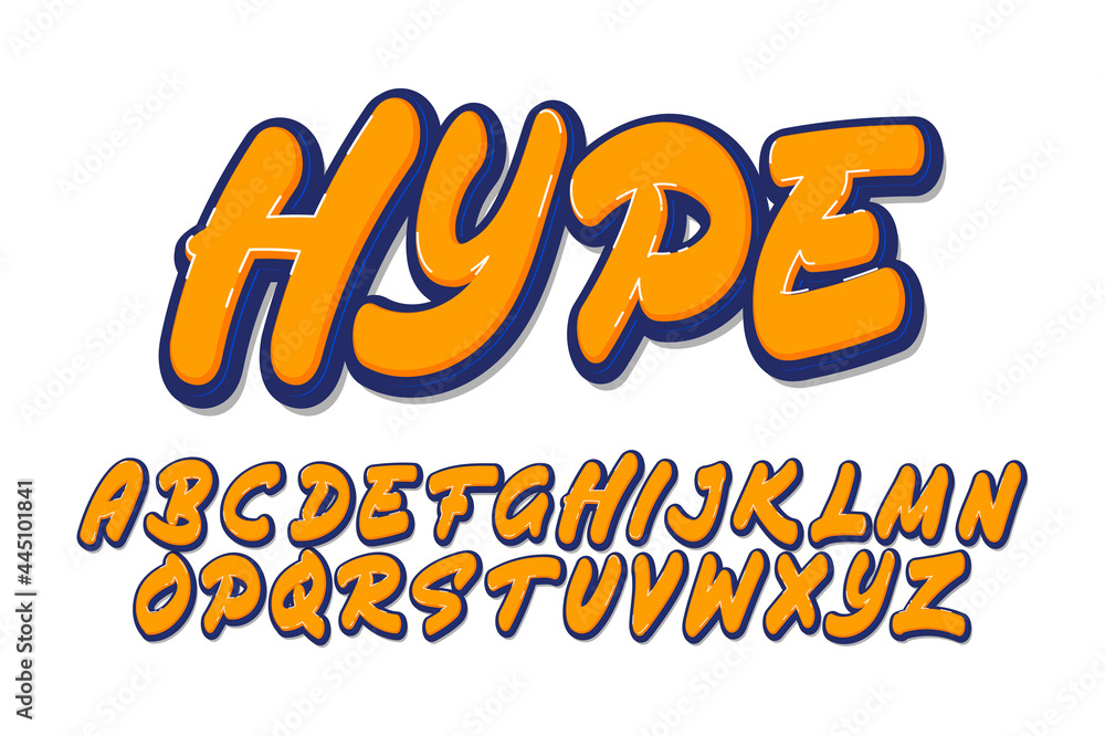 Youth style font effect. Trendy graffiti font. Youth style type face ...