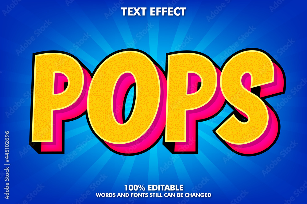 Pop art text effect. Editable retro text effect Stock Vector | Adobe Stock