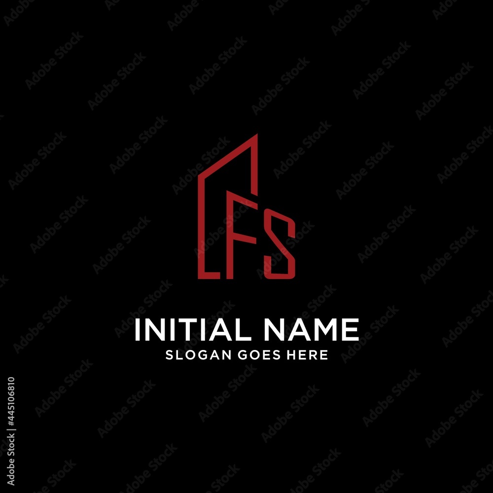 FS initial monogram with building logo design Stock Vector | Adobe Stock