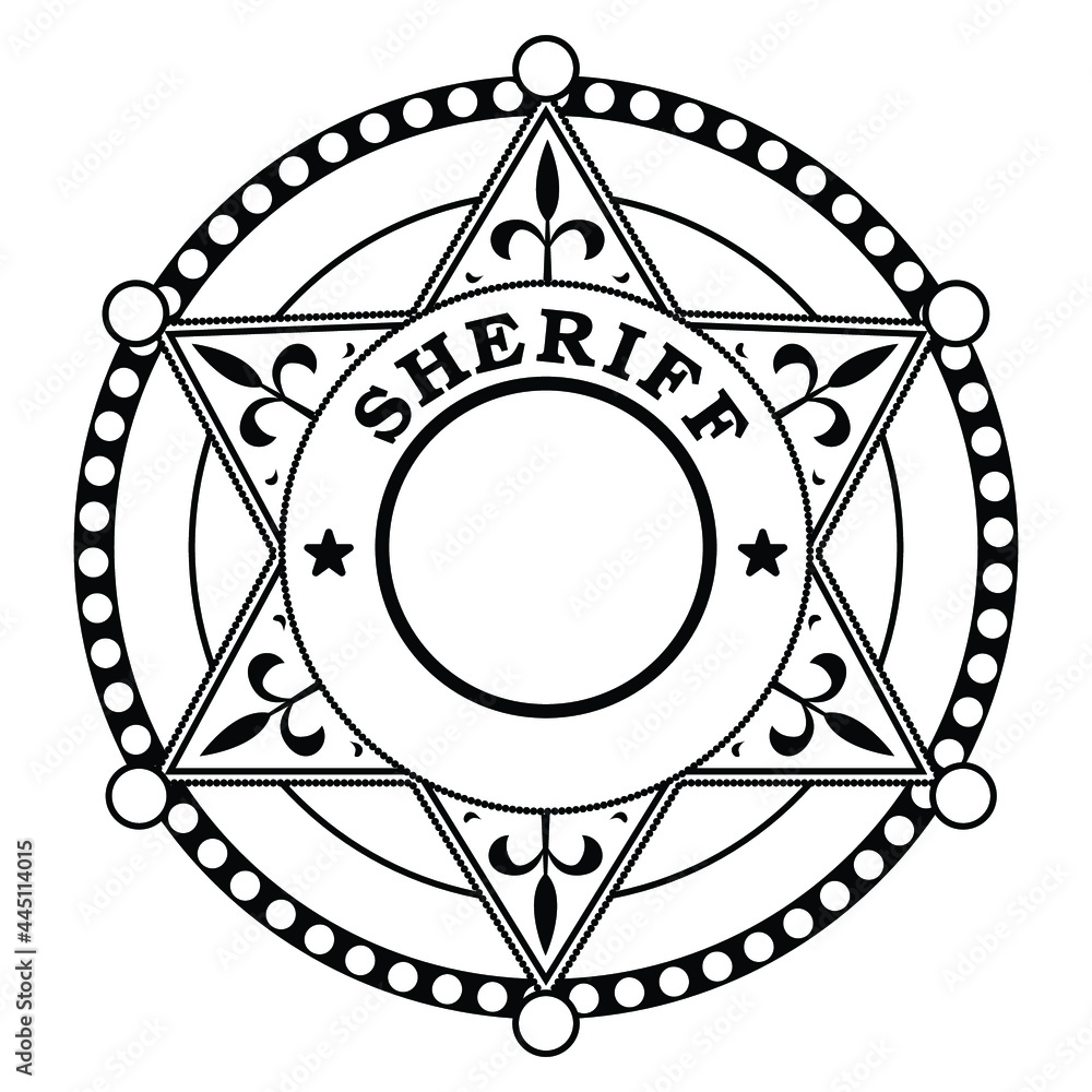 sheriff badge Vector, Police Badge, Badge Vector svg Stock Vector ...