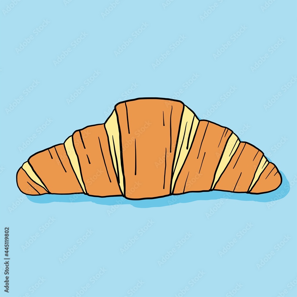 Doodle freehand sketch drawing of croissant bread. Stock Vector | Adobe ...