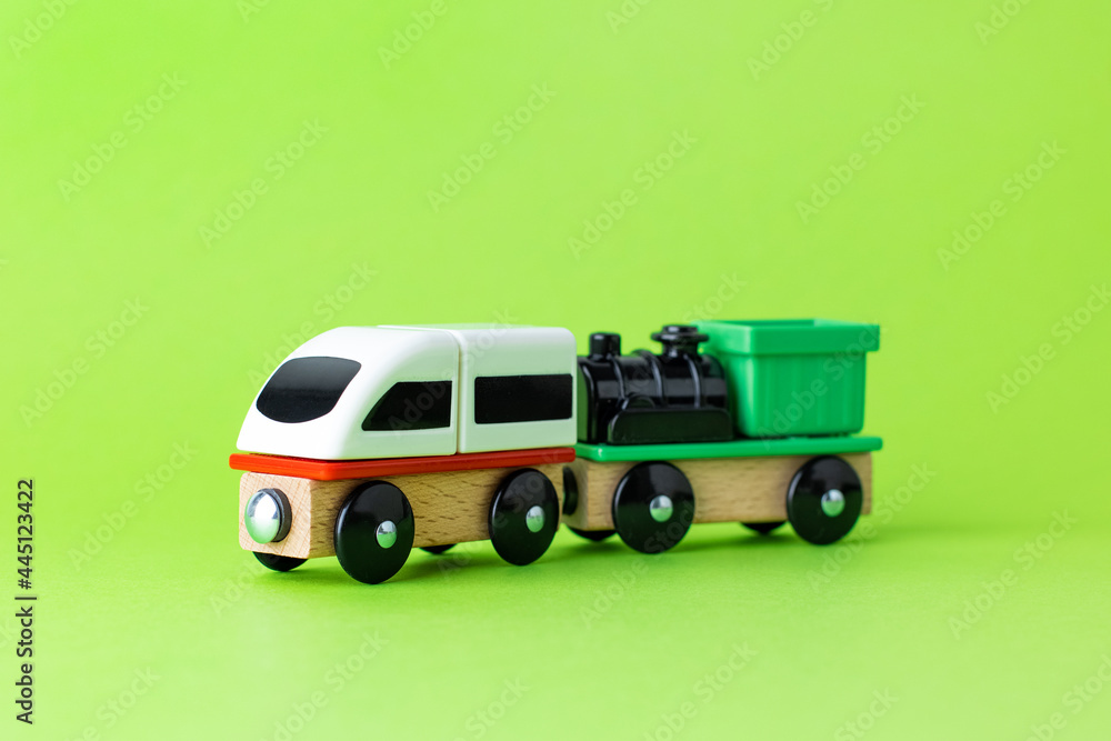 Train children toy, preschool kids game. Locomotive and carriages ...
