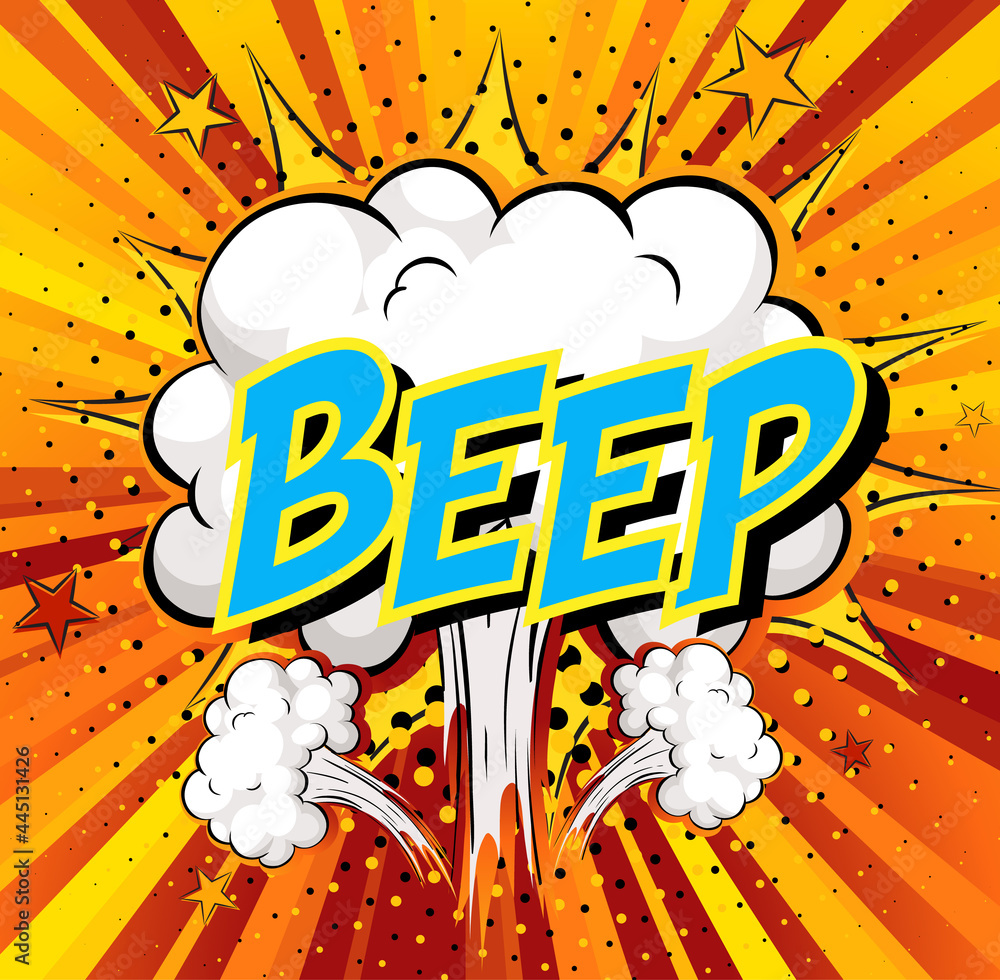 Word Beep on comic cloud explosion background Stock Vector | Adobe Stock
