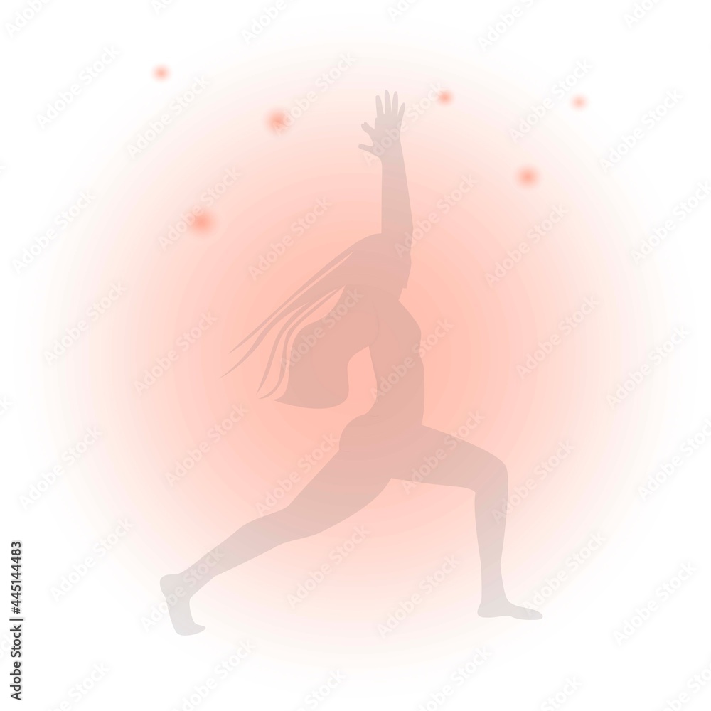 beautiful woman is dancing under the bright spotlights of the fire, her ...