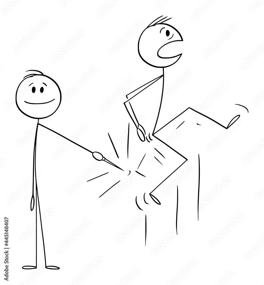 Person Stabbing or Pricking Another Man in His Bottom or Butt , Vector ...