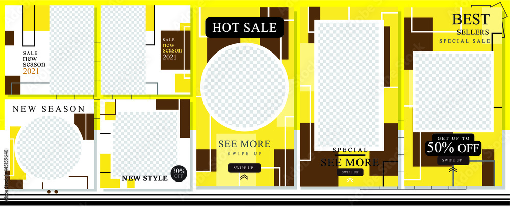 set of sale discount - social media post design template bundle ...