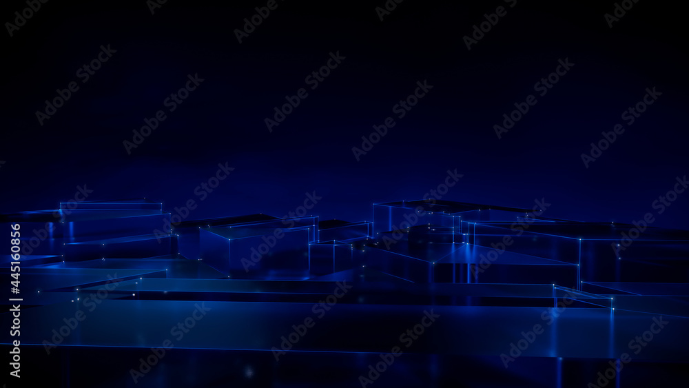 Futuristic, High Tech, Blue Background, with Network Lines and Copy ...