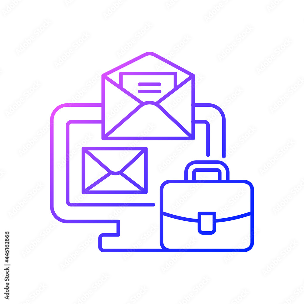 Online mail gradient linear vector icon. Receive business email ...