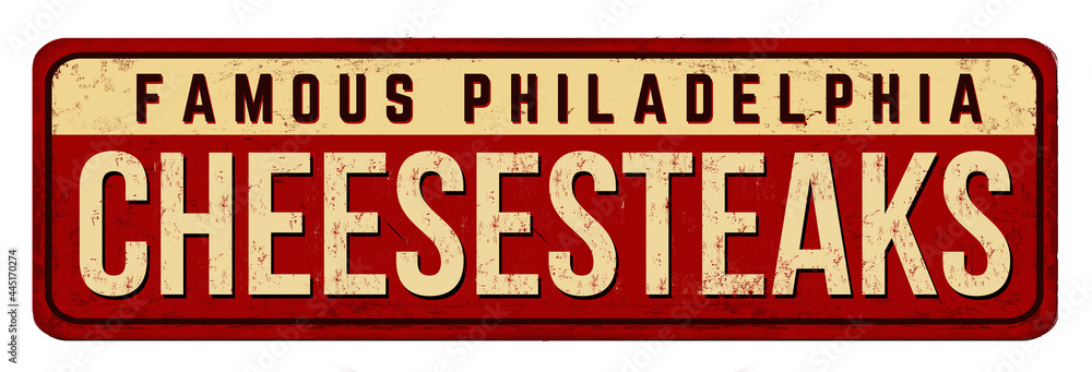 "Cheesesteaks" vintage sign isolated on white background, vector ...