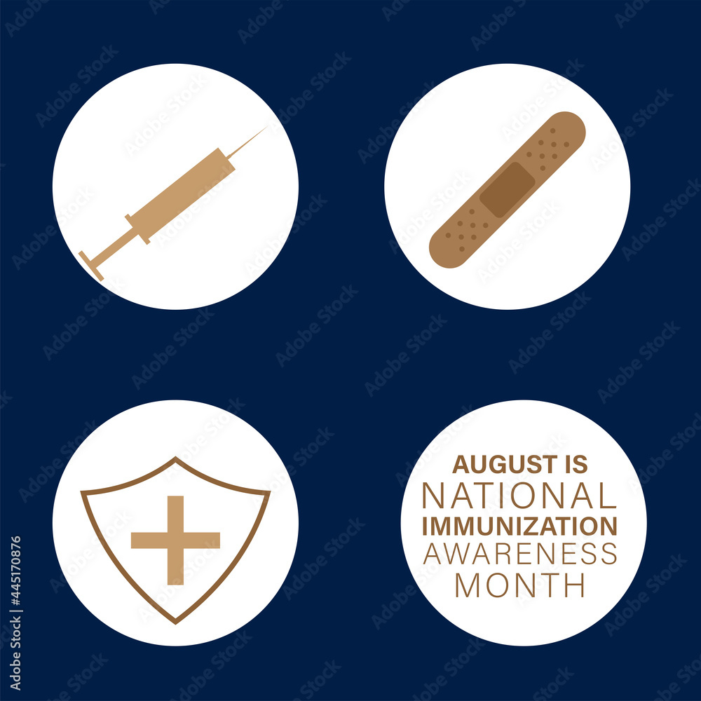 Vector illustration of National Immunization month August observed each ...