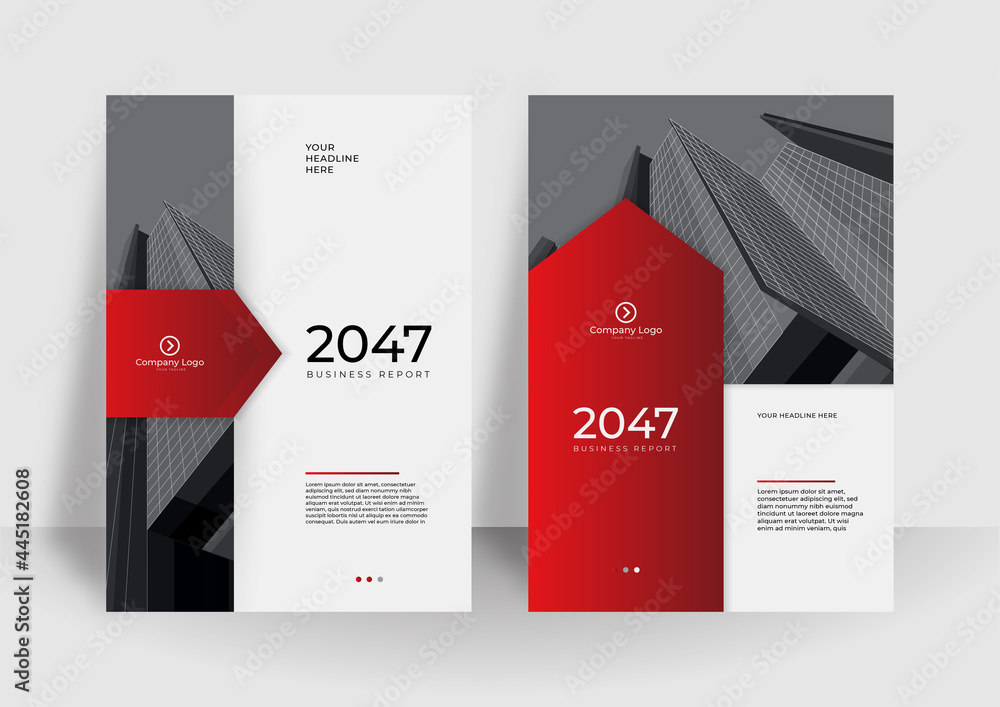 Modern red cover design set. Luxury creative line pattern in premium ...