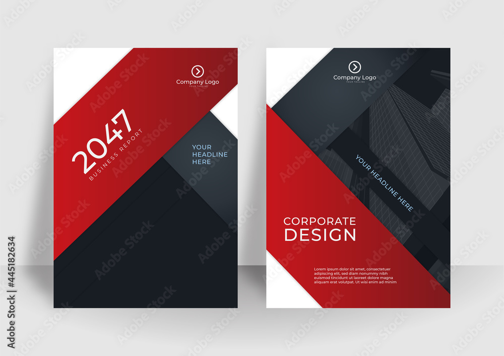 Modern red cover design set. Luxury creative line pattern in premium ...