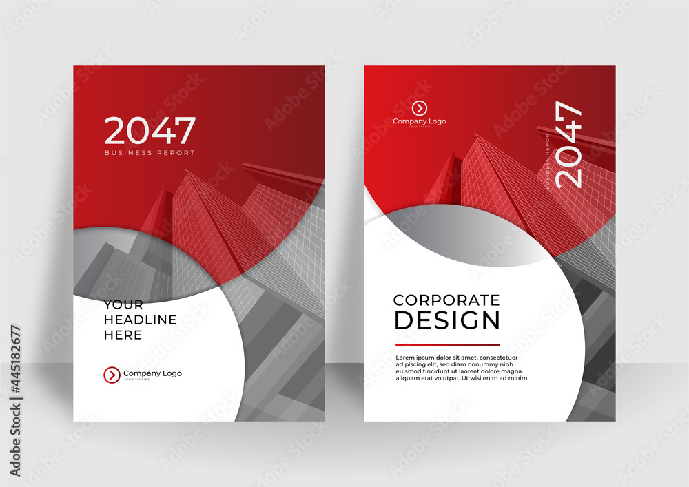 Modern red cover design set. Luxury creative line pattern in premium ...