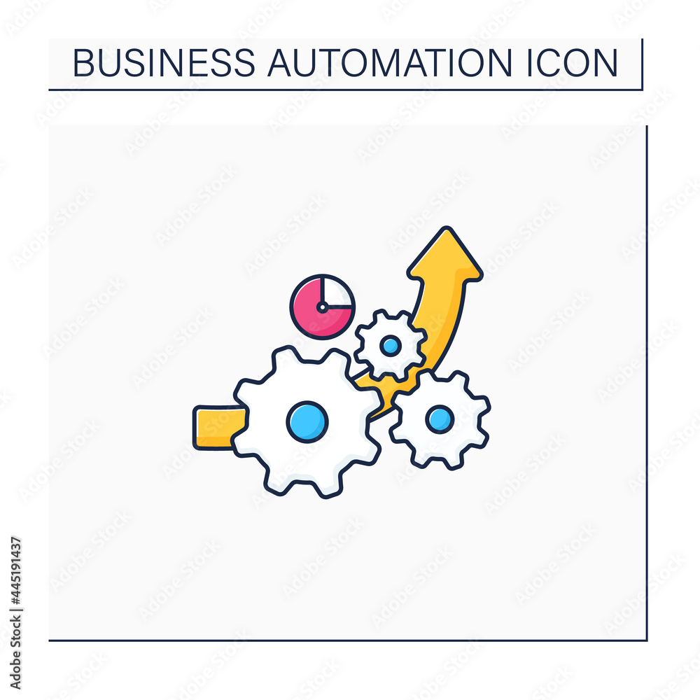 Increased efficiency color icon. Doing tasks successfully, without ...