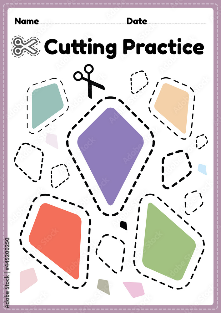 Scissor activities for preschool kids to cut the paper with scissors to ...