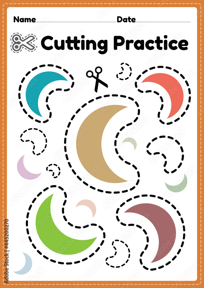 Practicing cutting with scissors for preschool kids to cut the paper ... Practicing cutting with scissors for preschool kids to cut the paper ...