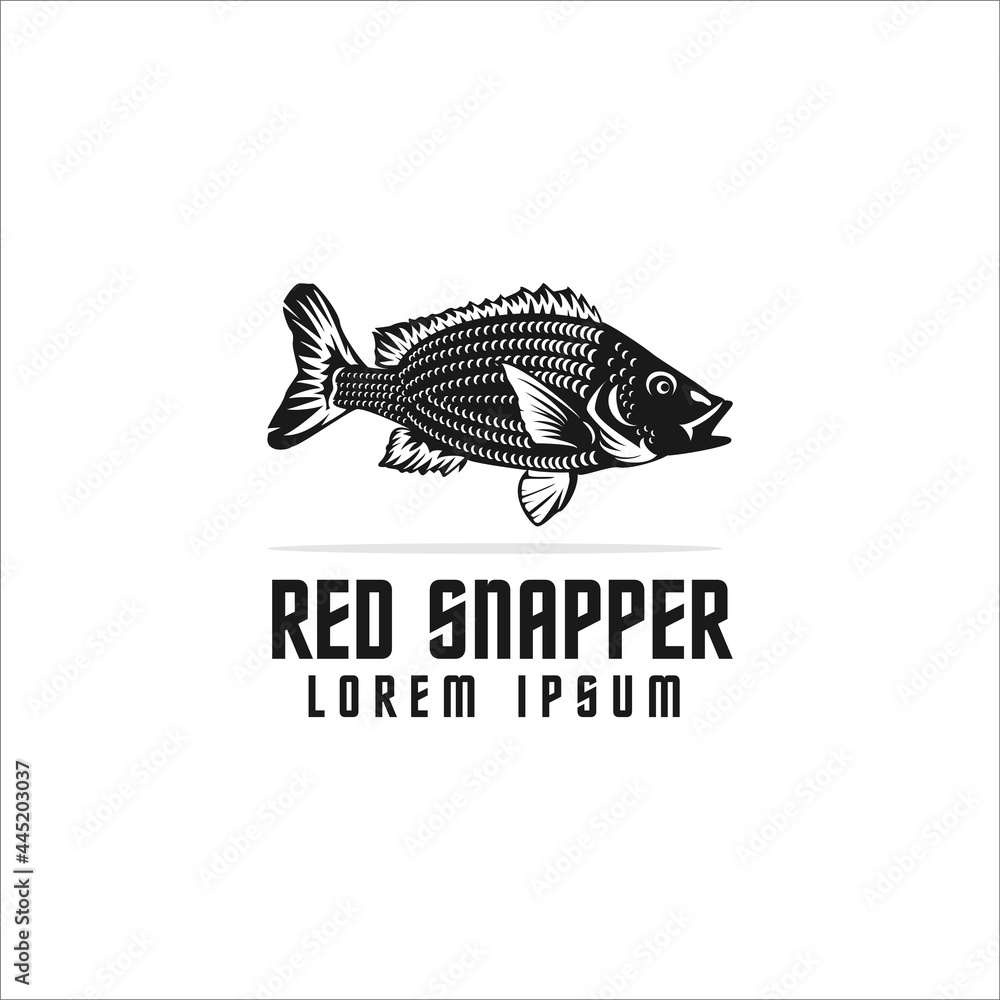 red snapper fish logo,silhouette red snapper fish,great for use fishing ...