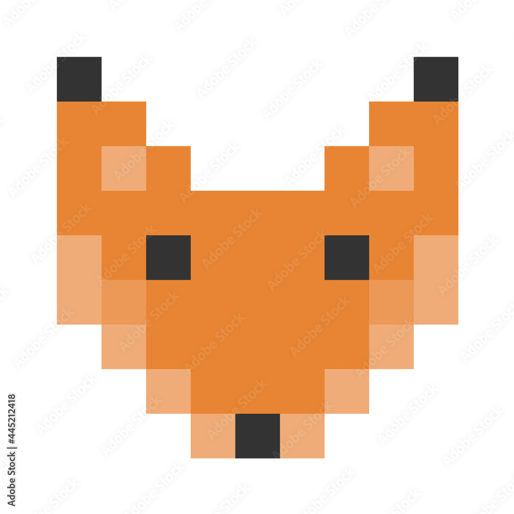 Pixel art fox illustration concept icon vector Stock Vector | Adobe Stock