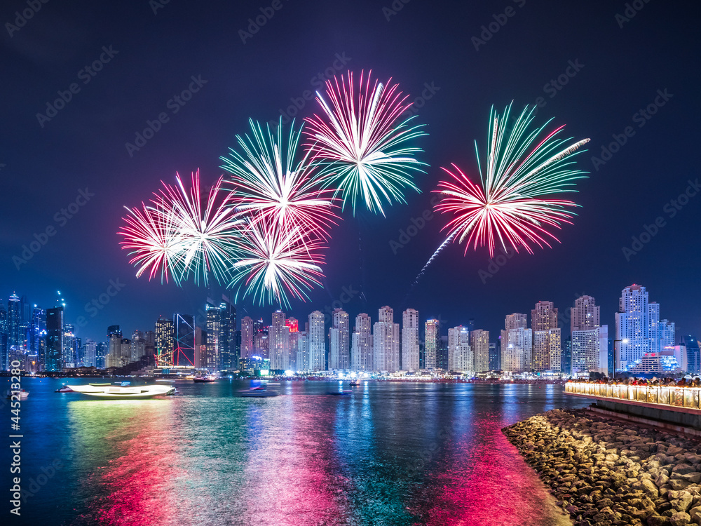 DUBAI, UNITED ARAB EMIRATES - Dec 02, 2018: Fireworks Show at ...
