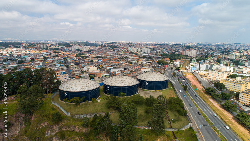 São Paulo, Brazil - 05, 2021: Huge water tanks in São Paulo, Itaquera ...