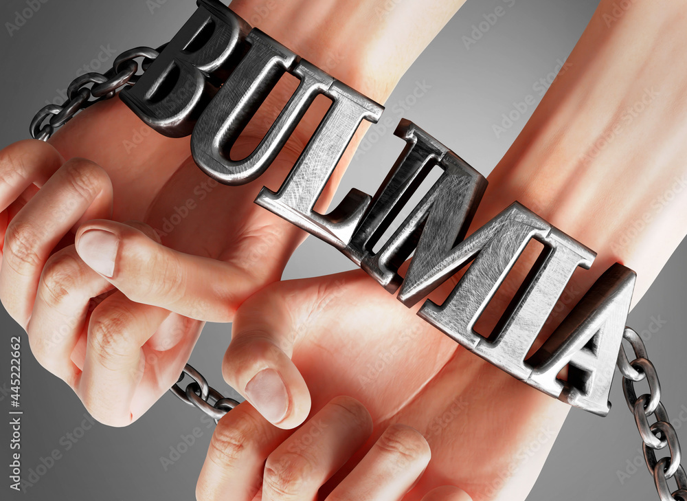 Bulimia restricting life and freedom, bringing enslavement, pain and ...