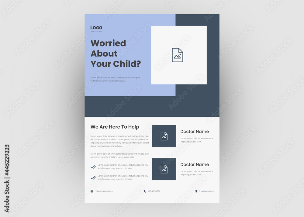 Child therapy flyer template. Children counseling poster leaflet ...