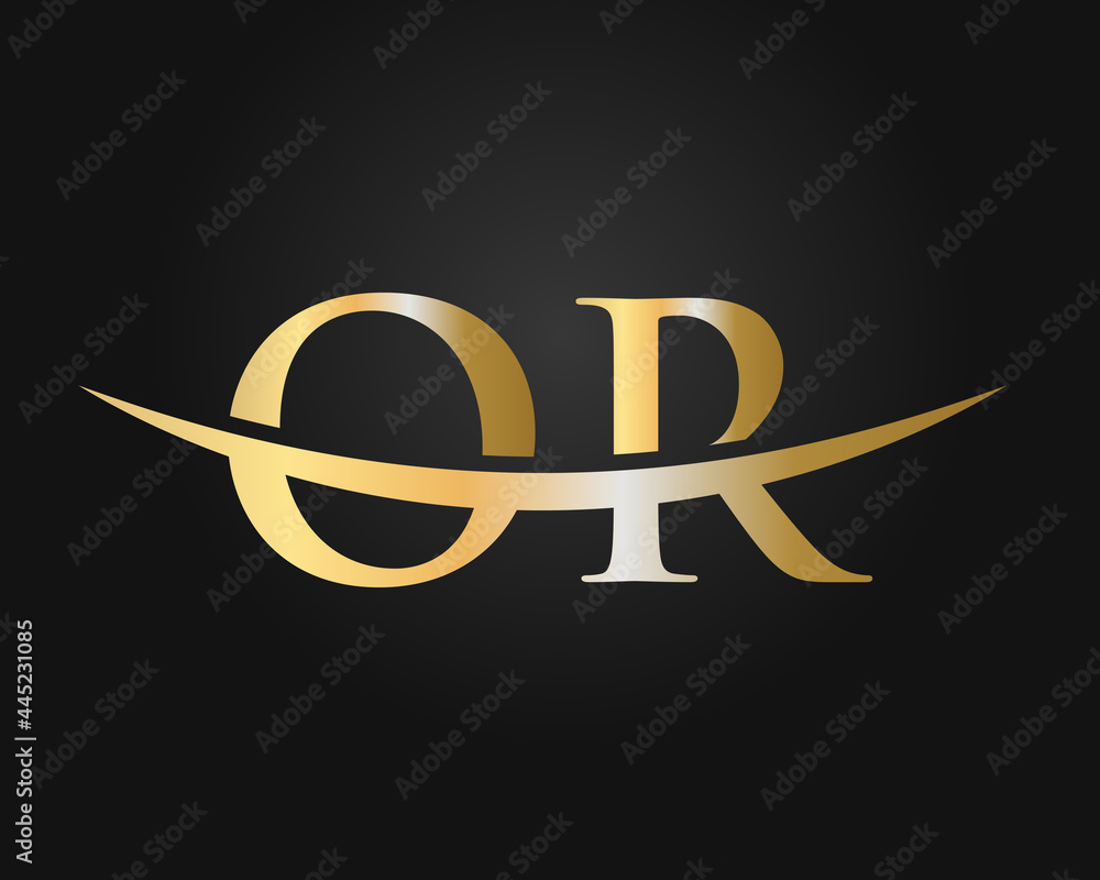 Initial Gold OR letter logo design. OR logo design vector template ...