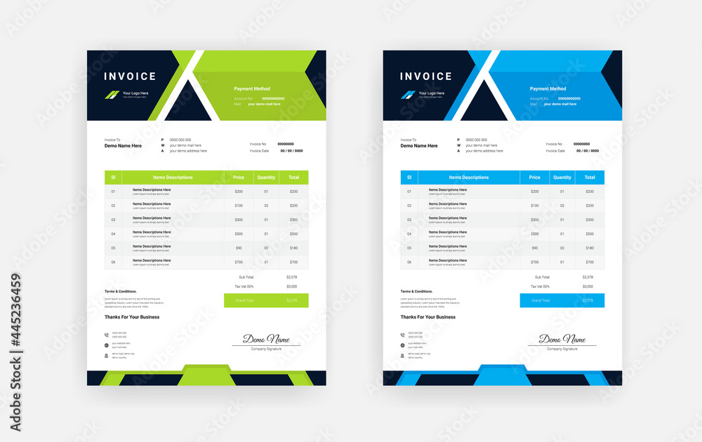 Abstract Minimal business invoice template design, Professional ...