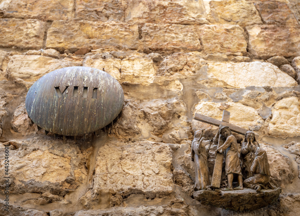 8th Station of the Cross' on Via Dolorosa in old Jerusalem city The ...