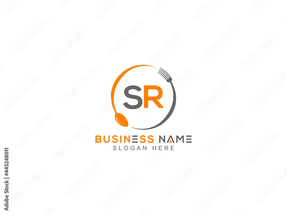 Letter SR Logo, restaurants sr logo icon with line style knife vector ...